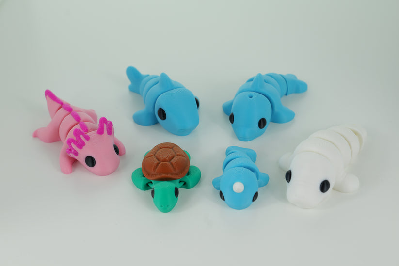 Flexi Fidget Marine Animals - 3D Printed Articulated Toys for Stress R ...